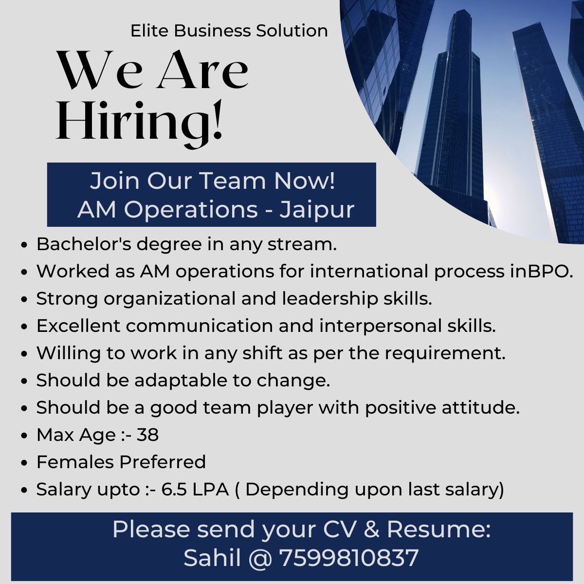 Sahil Saxena on LinkedIn: #hiring #female #operation #assistantmanager ... Sahil Saxena on LinkedIn: #hiring #female #operation #assistantmanager ...