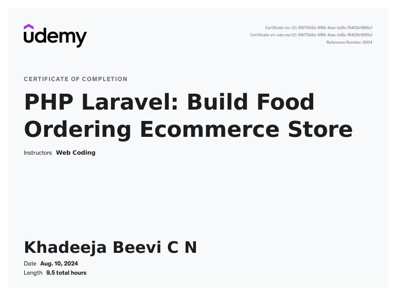 Khadeeja Beevi CN on LinkedIn: #php #laravel #ecommerce #webdevelopment ... Khadeeja Beevi CN on LinkedIn: #php #laravel #ecommerce #webdevelopment ...