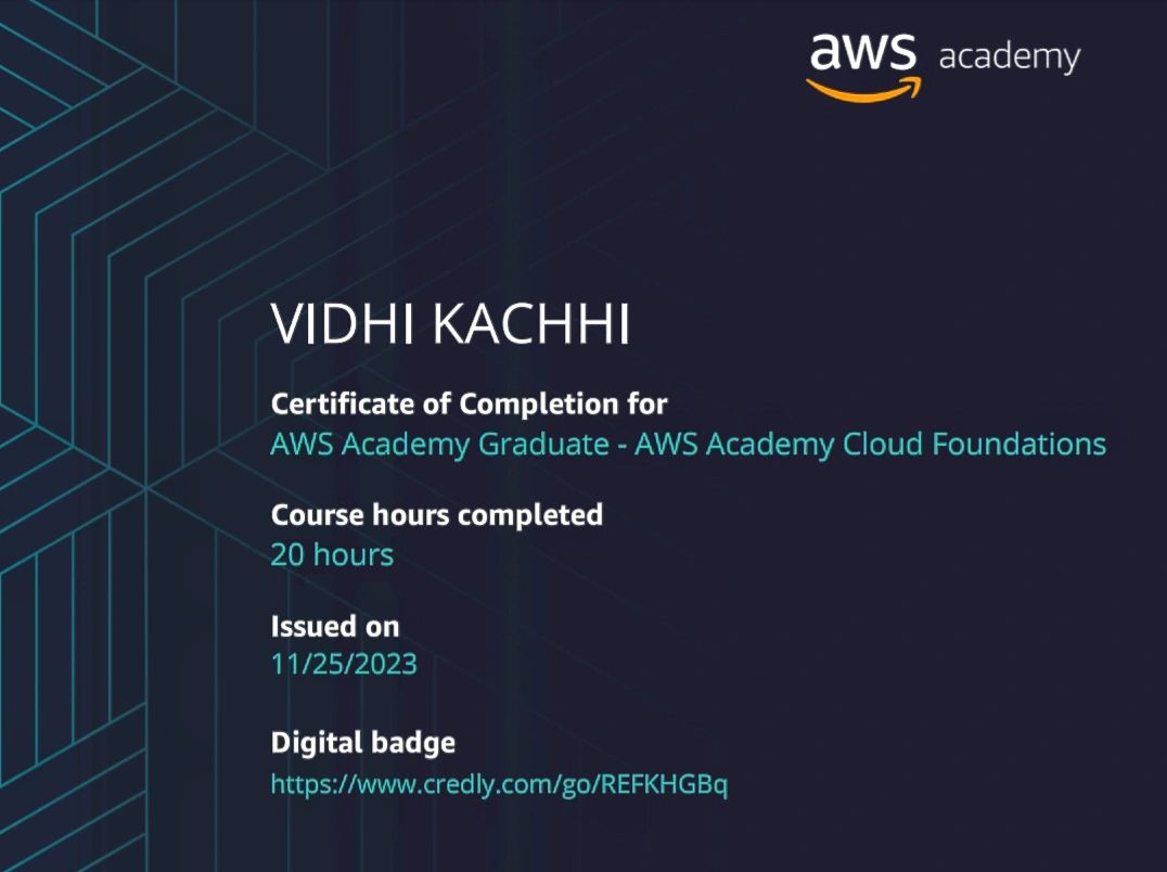 Vidhi Kachhi on LinkedIn: #awsacademy #linkedin #awscloudfoudation # ... Vidhi Kachhi on LinkedIn: #awsacademy #linkedin #awscloudfoudation # ...