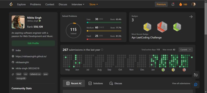 Nikita Singh on LinkedIn: #100daysofcode #leetcode #dsa | 11 comments Nikita Singh on LinkedIn: #100daysofcode #leetcode #dsa | 11 comments