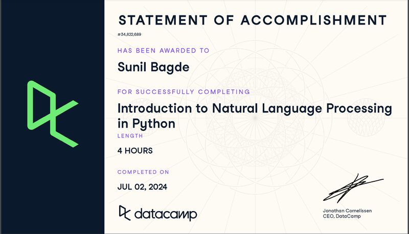 Sunil Bagde on LinkedIn: #nlp #naturallanguageprocessing #python # ... Sunil Bagde on LinkedIn: #nlp #naturallanguageprocessing #python # ...