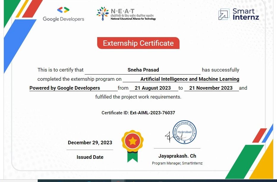 Sneha Prasad on LinkedIn: #ai #machinelearning #googledevelopers # ... Sneha Prasad on LinkedIn: #ai #machinelearning #googledevelopers # ...