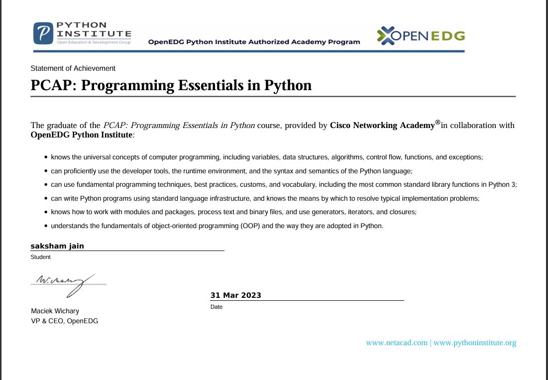 Saksham Jain on LinkedIn: #python #programming #continuouslearning # ... Saksham Jain on LinkedIn: #python #programming #continuouslearning # ...