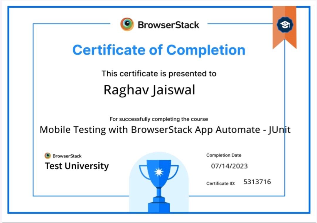 Raghav Jaiswal on LinkedIn: #browserstack #cloudcomputing #testing Raghav Jaiswal on LinkedIn: #browserstack #cloudcomputing #testing