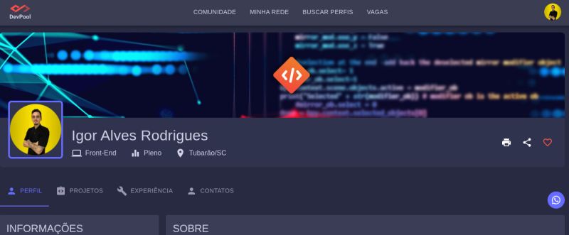 IGOR ALVES RODRIGUES no LinkedIn: Perfil preenchido no DevPoolBR ... IGOR ALVES RODRIGUES no LinkedIn: Perfil preenchido no DevPoolBR ...
