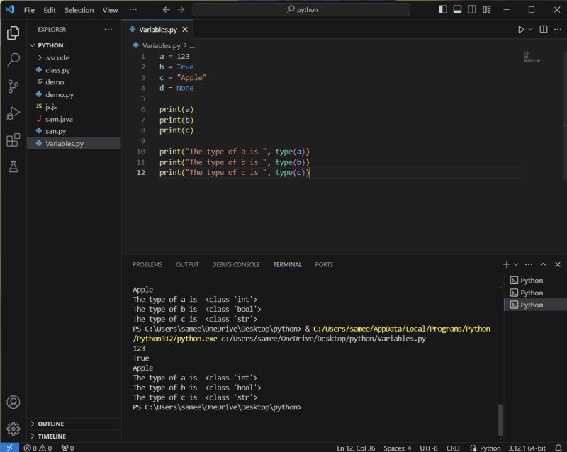 Mohammad Sameer Ansari on LinkedIn: Variables and data type in python Mohammad Sameer Ansari on LinkedIn: Variables and data type in python