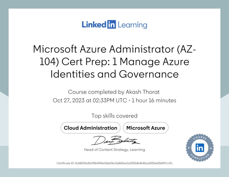 Akash Thorat on LinkedIn: Certificate of Completion Akash Thorat on LinkedIn: Certificate of Completion
