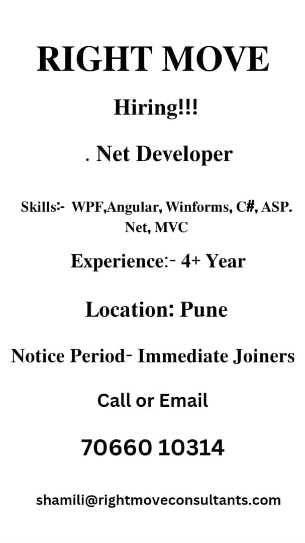 Shamili P on LinkedIn: #wpf #angular #winforms #mvc #dotnetdeveloper # ... Shamili P on LinkedIn: #wpf #angular #winforms #mvc #dotnetdeveloper # ...