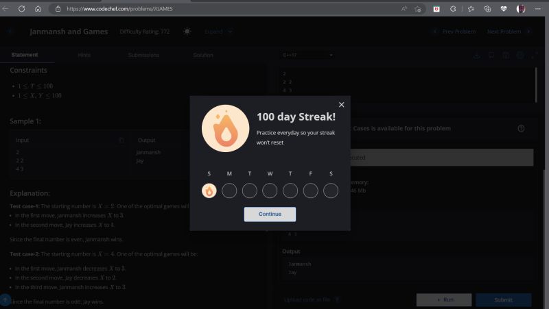 Satyam Anand on LinkedIn: #codechef #100daysofcodechallenge Satyam Anand on LinkedIn: #codechef #100daysofcodechallenge
