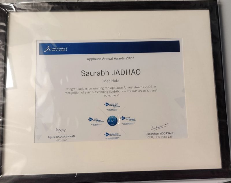Saurabh Jadhao on LinkedIn: #annualaward #dassaultsystemes #medidata Saurabh Jadhao on LinkedIn: #annualaward #dassaultsystemes #medidata
