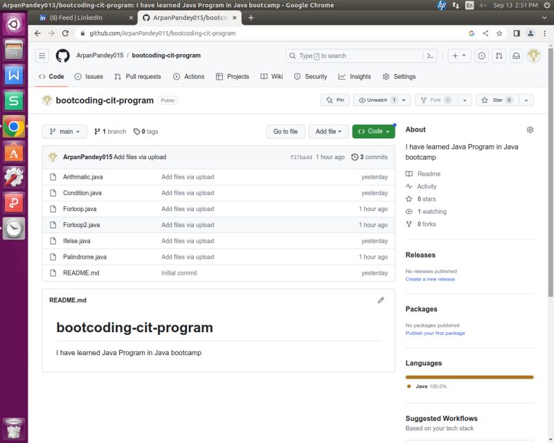 Arpan Pandey on LinkedIn: #java #learn #coding #firstgithubupload # ... Arpan Pandey on LinkedIn: #java #learn #coding #firstgithubupload # ...