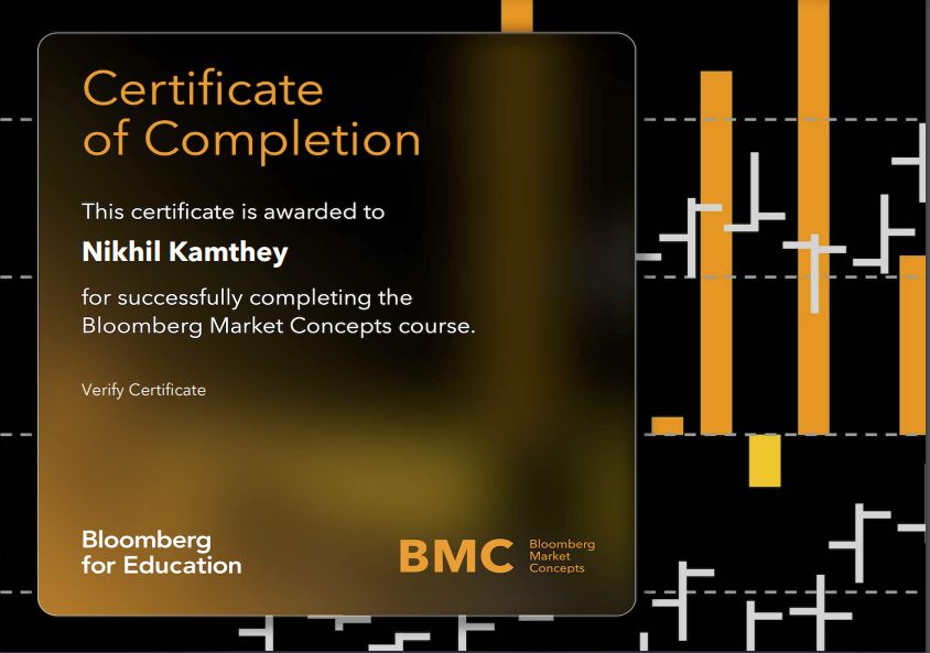 Completed Bloomberg Market Concepts program | Nikhil Kamthey posted on ... Completed Bloomberg Market Concepts program | Nikhil Kamthey posted on ...