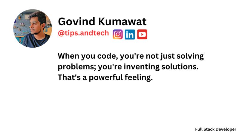Govind Kumawat on LinkedIn: #codingsolutions #innovationincode # ... Govind Kumawat on LinkedIn: #codingsolutions #innovationincode # ...