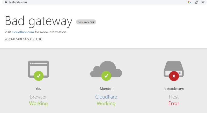 Pulkit Sharma on LinkedIn: This time again bad gateway on Leetcode ... Pulkit Sharma on LinkedIn: This time again bad gateway on Leetcode ...