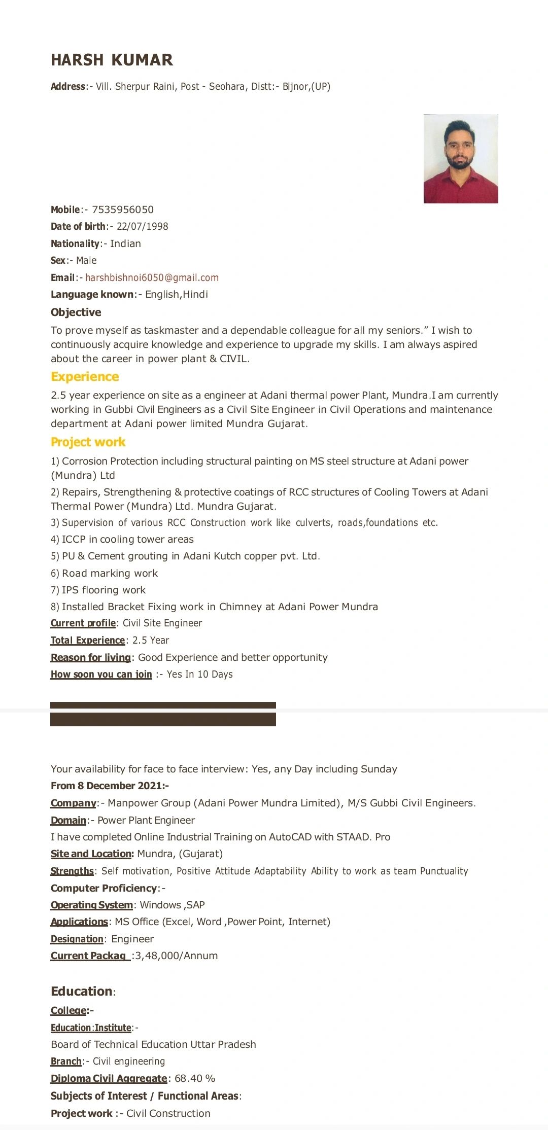 Harsh Kumar on LinkedIn: Dear hiring team I am sharing my update CV is ... Harsh Kumar on LinkedIn: Dear hiring team I am sharing my update CV is ...