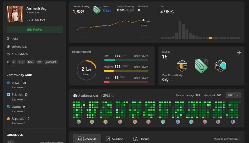 Animesh Bag on LinkedIn: #leetcode #coding #2023streak #consistency # ... Animesh Bag on LinkedIn: #leetcode #coding #2023streak #consistency # ...