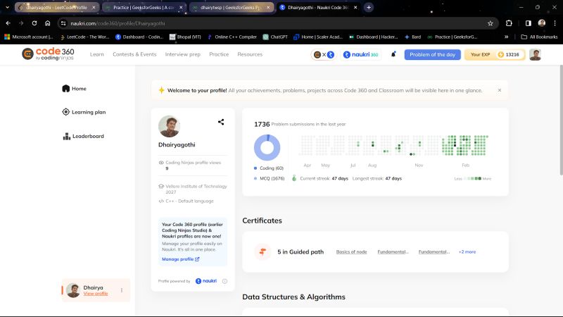 Dhairya Gothi on LinkedIn: #codingninjas #leetcode #gfg #codingjourney Dhairya Gothi on LinkedIn: #codingninjas #leetcode #gfg #codingjourney