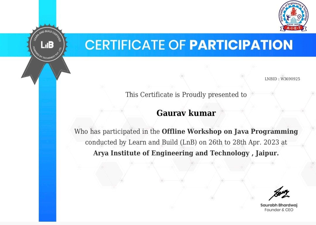 GAURAV KUMAR on LinkedIn: #java #programming #engineering GAURAV KUMAR on LinkedIn: #java #programming #engineering