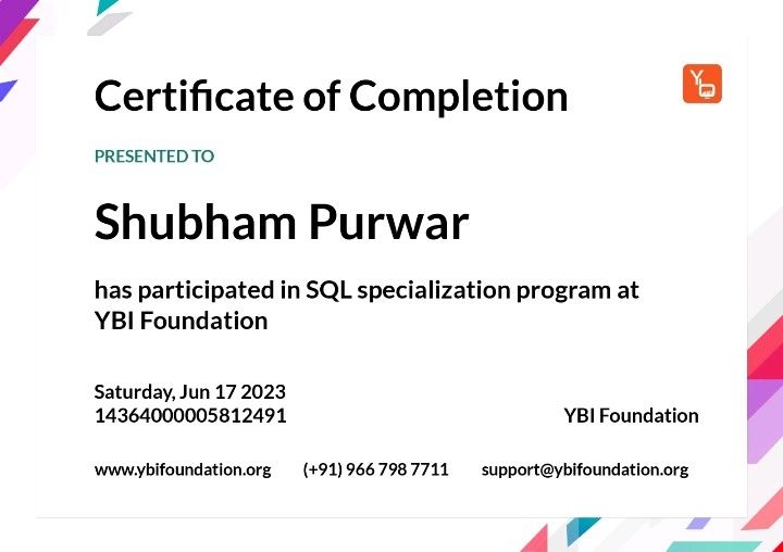 Shubham Purwar on LinkedIn: #sql #mysql #ybifoundation Shubham Purwar on LinkedIn: #sql #mysql #ybifoundation