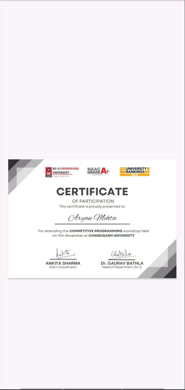 Aryan Mehta on LinkedIn: #learning #competitiveprogramming #coding Aryan Mehta on LinkedIn: #learning #competitiveprogramming #coding