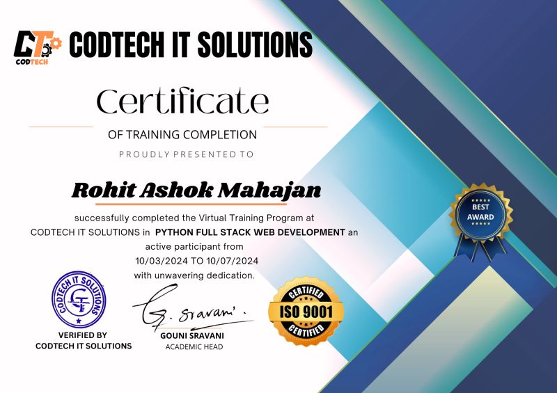 Rohit Mahajan on LinkedIn: #pythondeveloper #fullstackdeveloper # ... Rohit Mahajan on LinkedIn: #pythondeveloper #fullstackdeveloper # ...