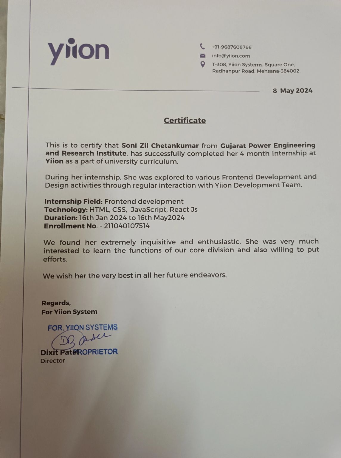 Zil Soni on LinkedIn: #thankful #internship #webdesigning # ... Zil Soni on LinkedIn: #thankful #internship #webdesigning # ...