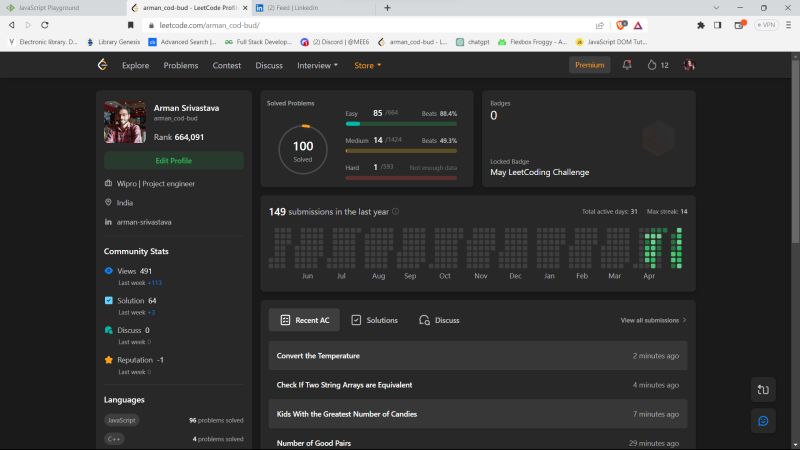 Arman Srivastava on LinkedIn: #leetcode #30daysofcodingchallenge Arman Srivastava on LinkedIn: #leetcode #30daysofcodingchallenge