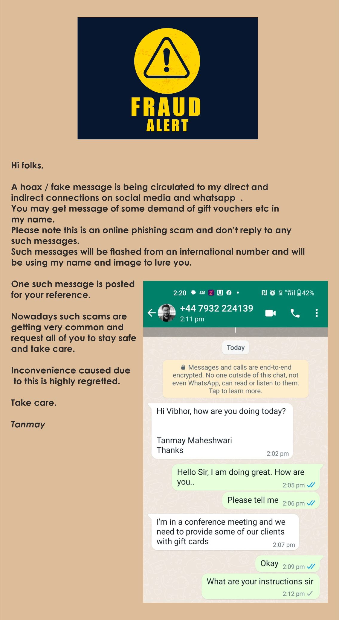 Rohit Verma on LinkedIn: I also received a msg and thought of sharing it Rohit Verma on LinkedIn: I also received a msg and thought of sharing it
