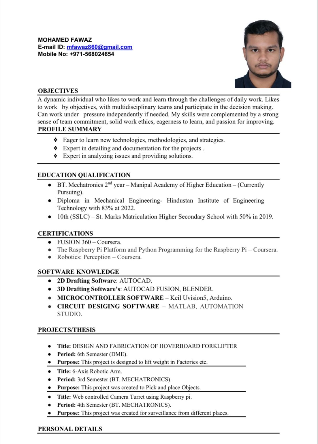MOHAMED FAWAZ MOHAMED MUSHTAK ALI on LinkedIn: Hi,This my CV. I’m ... MOHAMED FAWAZ MOHAMED MUSHTAK ALI on LinkedIn: Hi,This my CV. I’m ...