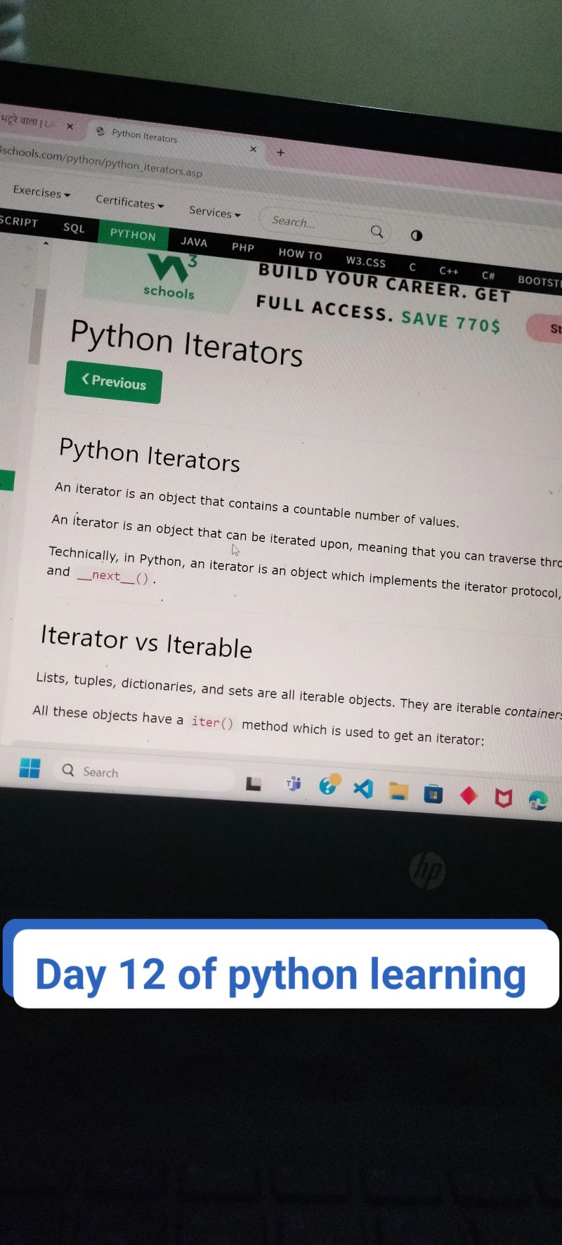Vansh Rajurkar on LinkedIn: #pythonlearning #iterators #programmingjourney Vansh Rajurkar on LinkedIn: #pythonlearning #iterators #programmingjourney