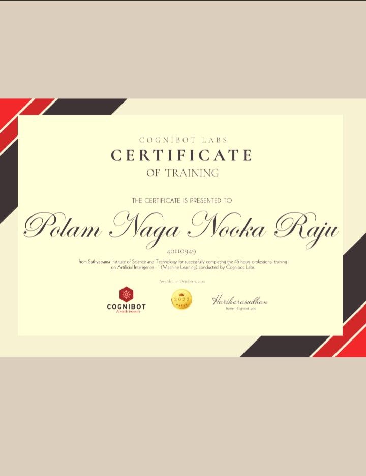 POLAM NAGA NOOKA RAJU on LinkedIn: #cognibot POLAM NAGA NOOKA RAJU on LinkedIn: #cognibot