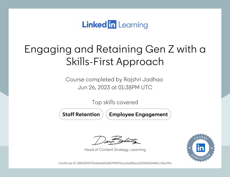 Rajshri Jadhao on LinkedIn: Certificate of Completion Rajshri Jadhao on LinkedIn: Certificate of Completion