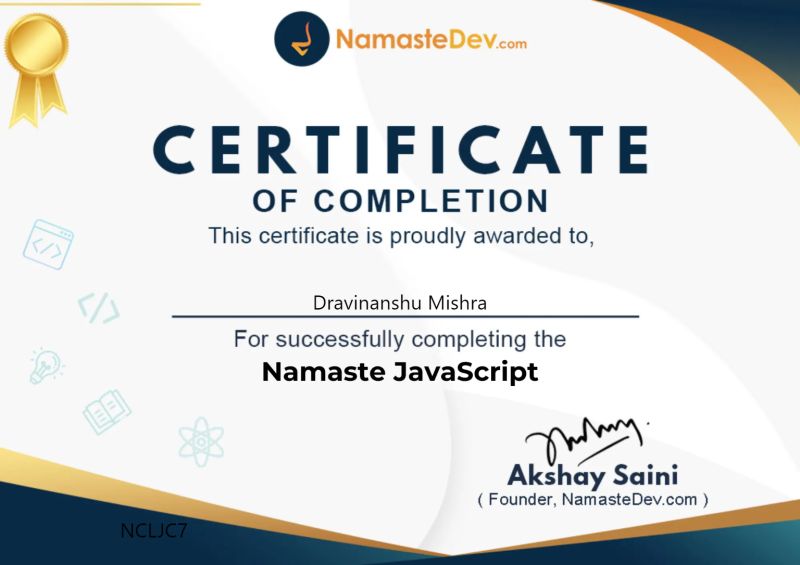 Dravinanshu Mishra on LinkedIn: I have completed a JavaScript course by ... Dravinanshu Mishra on LinkedIn: I have completed a JavaScript course by ...