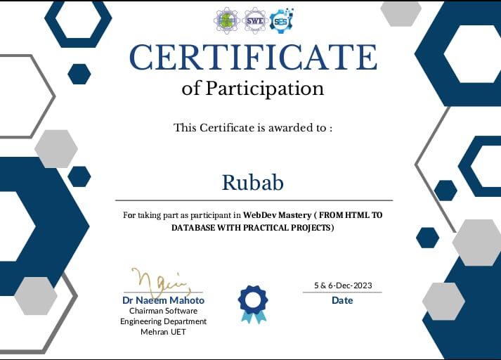 Rubab Majid on LinkedIn: #webdevelopment #certificate #networking # ... Rubab Majid on LinkedIn: #webdevelopment #certificate #networking # ...