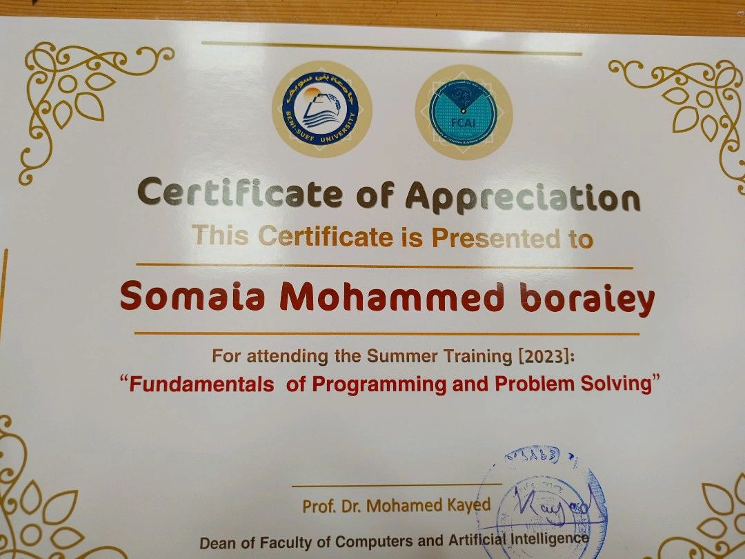 somaia mohammed on LinkedIn: First Certification somaia mohammed on LinkedIn: First Certification