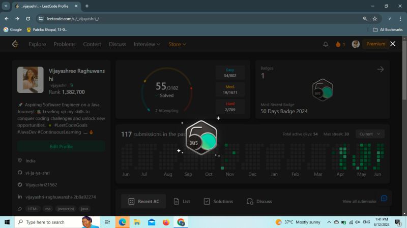Vijayashri Raghuwanshi on LinkedIn: #coding #leetcode #milestone # ... Vijayashri Raghuwanshi on LinkedIn: #coding #leetcode #milestone # ...