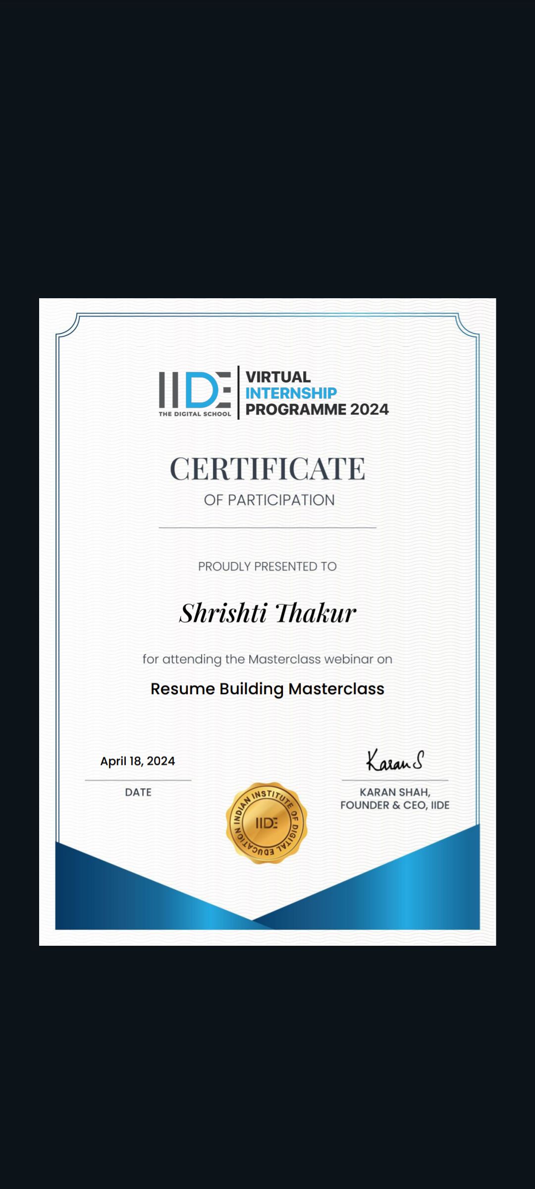 Shrishti Thakur on LinkedIn: Today's Masterclass at IIDE - The Digital ... Shrishti Thakur on LinkedIn: Today's Masterclass at IIDE - The Digital ...