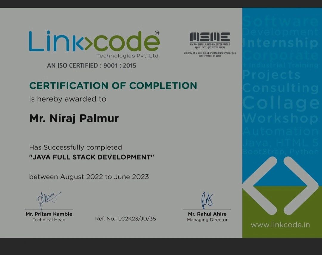 Niraj Palmur on LinkedIn: #java #linkcode Niraj Palmur on LinkedIn: #java #linkcode