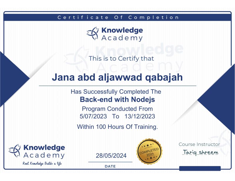 Jana Qabajah on LinkedIn: #backenddevelopment #nodejs #knowledgeacademy ... Jana Qabajah on LinkedIn: #backenddevelopment #nodejs #knowledgeacademy ...