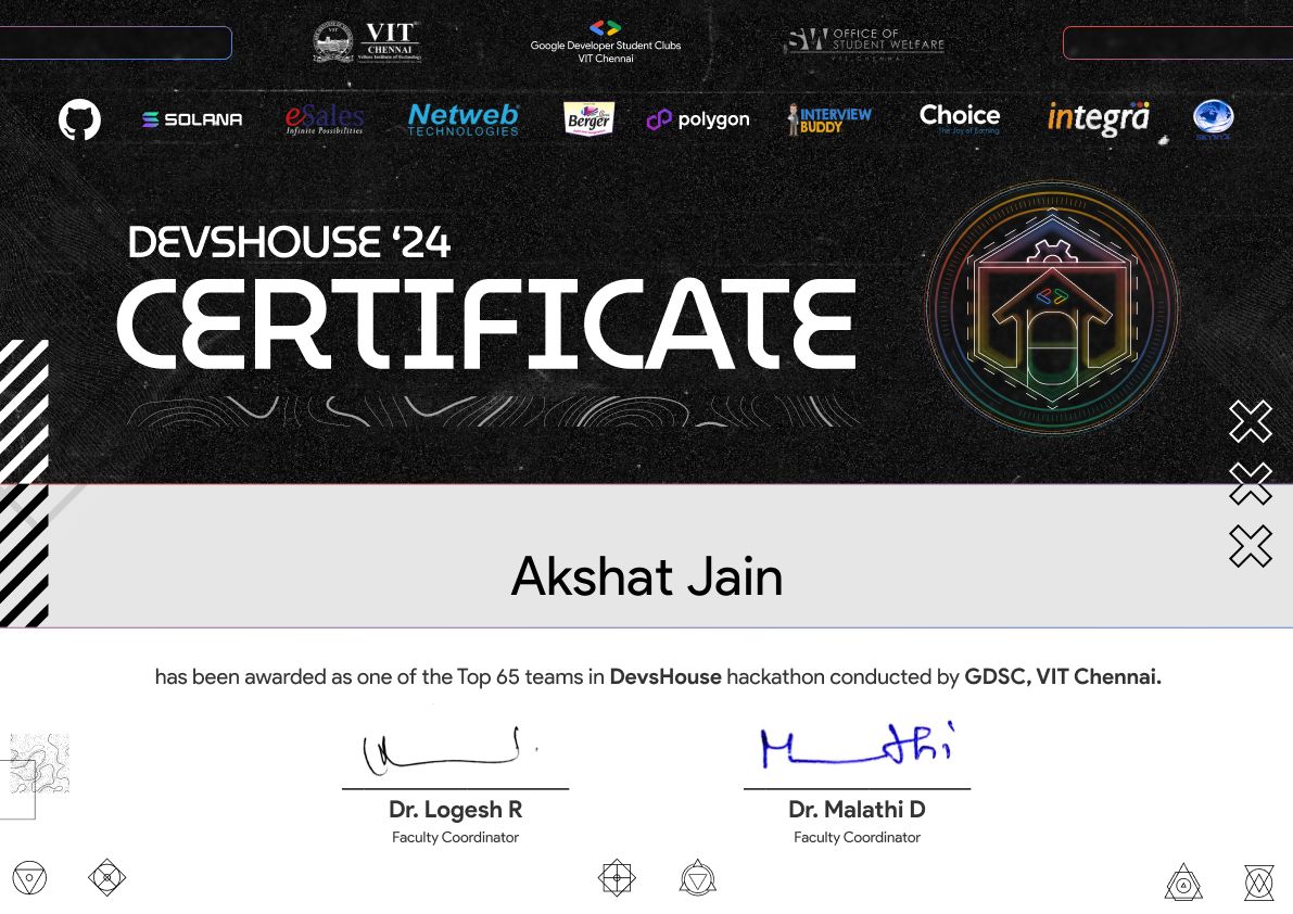 Akshat Jain on LinkedIn: #devshouse24 #hackathon #innovation # ... Akshat Jain on LinkedIn: #devshouse24 #hackathon #innovation # ...