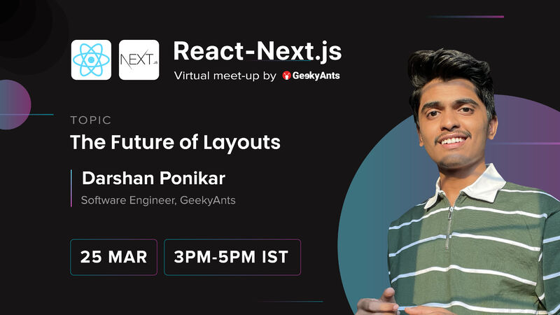 GeekyAnts on LinkedIn: #reactnextjsmeetup #nextjs #react #meetup # ... GeekyAnts on LinkedIn: #reactnextjsmeetup #nextjs #react #meetup # ...