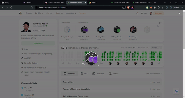 Ravindra Kadam on LinkedIn: #linkedinfamily #leetcode #200daysofcode # ... Ravindra Kadam on LinkedIn: #linkedinfamily #leetcode #200daysofcode # ...