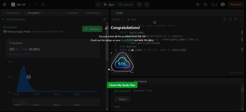 Dheeraj Potdar on LinkedIn: #sql #leetcode #coding #problemsolving Dheeraj Potdar on LinkedIn: #sql #leetcode #coding #problemsolving