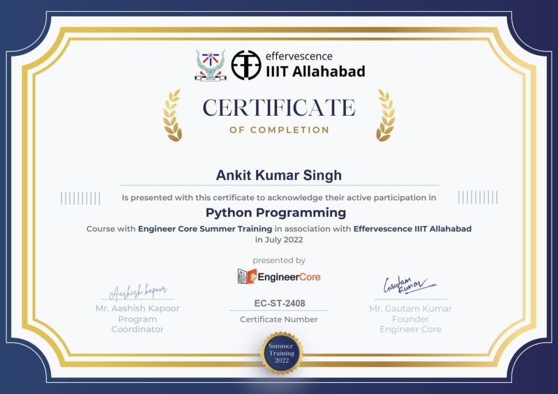 Ankit Kumar Singh on LinkedIn: #pythonprogramming #iiitallahabad Ankit Kumar Singh on LinkedIn: #pythonprogramming #iiitallahabad