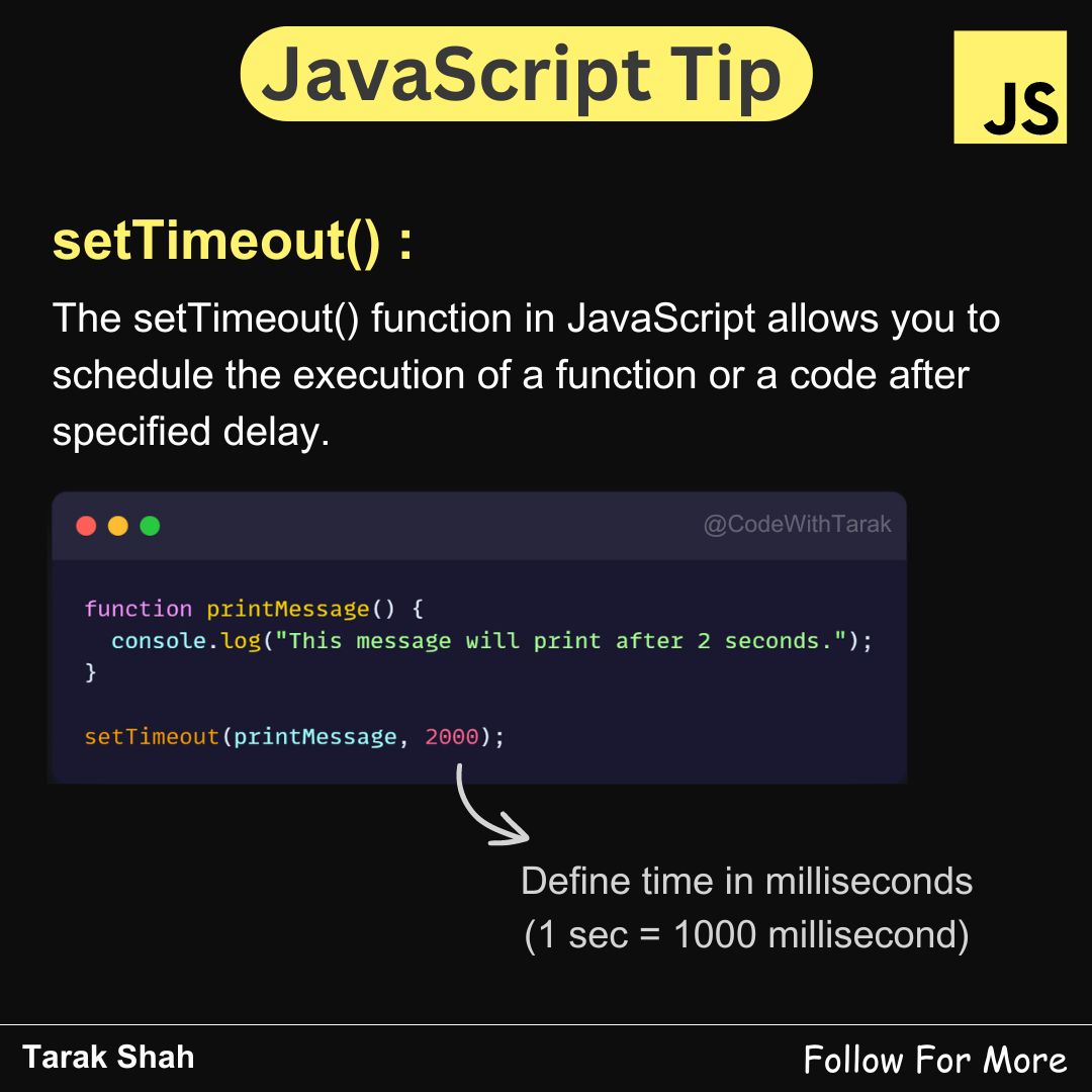 Tarak Shah on LinkedIn: #javascript #js #frontend #tips #webdevelopement Tarak Shah on LinkedIn: #javascript #js #frontend #tips #webdevelopement