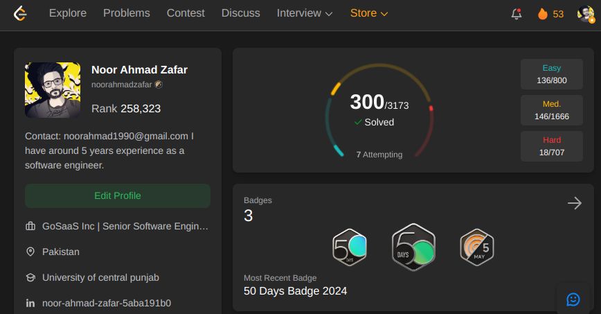 Noor Ahmad Zafar on LinkedIn: #codelife #leetcode #dsa #techjourney # ... Noor Ahmad Zafar on LinkedIn: #codelife #leetcode #dsa #techjourney # ...