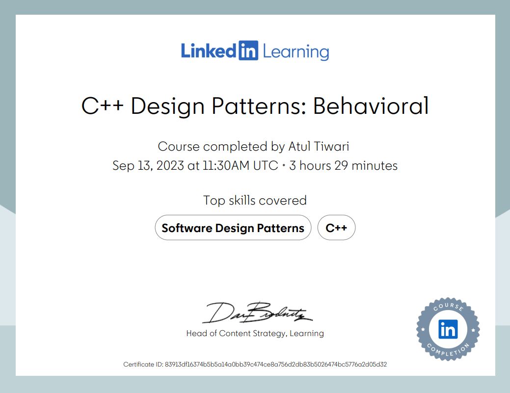 Atul Tiwari on LinkedIn: #cpplus #designpatterns #ai Atul Tiwari on LinkedIn: #cpplus #designpatterns #ai