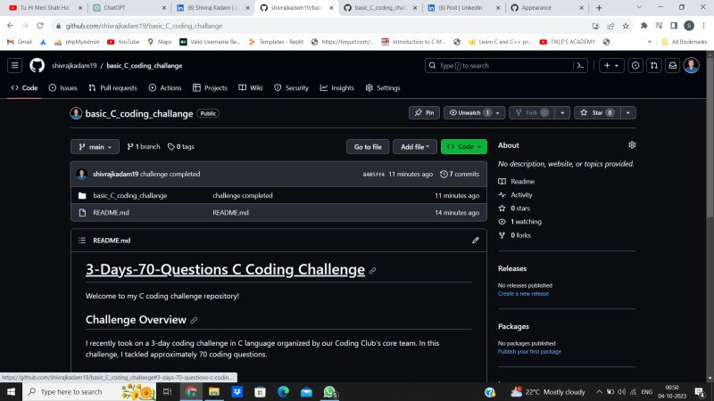 Shivraj Kadam on LinkedIn: #codingchallenge #cprogramming #github # ... Shivraj Kadam on LinkedIn: #codingchallenge #cprogramming #github # ...
