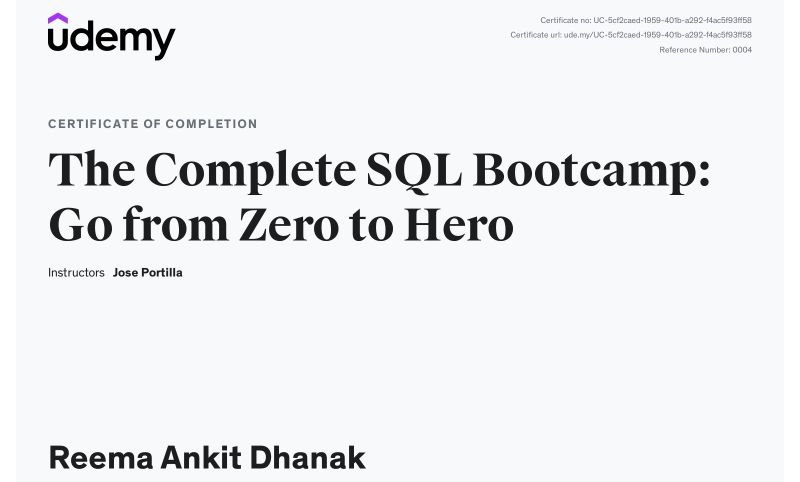 Reema Dhanak on LinkedIn: #certification #sqlbootcamp #dataanalytics # ... Reema Dhanak on LinkedIn: #certification #sqlbootcamp #dataanalytics # ...