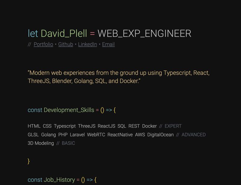 David Plell on LinkedIn: I rewrote my resume to fit my favorite vscode ... David Plell on LinkedIn: I rewrote my resume to fit my favorite vscode ...